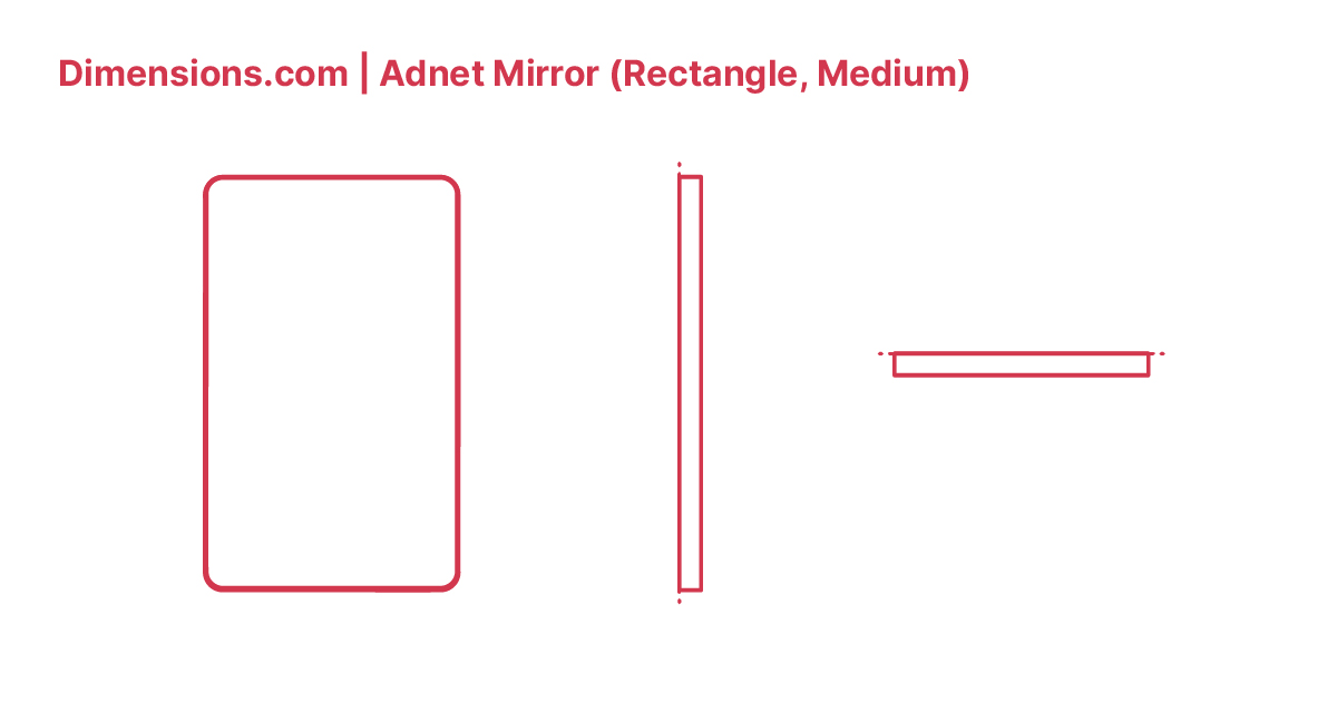 Adnet Mirror (Rectangle, Medium) Dimensions & Drawings | Dimensions.com