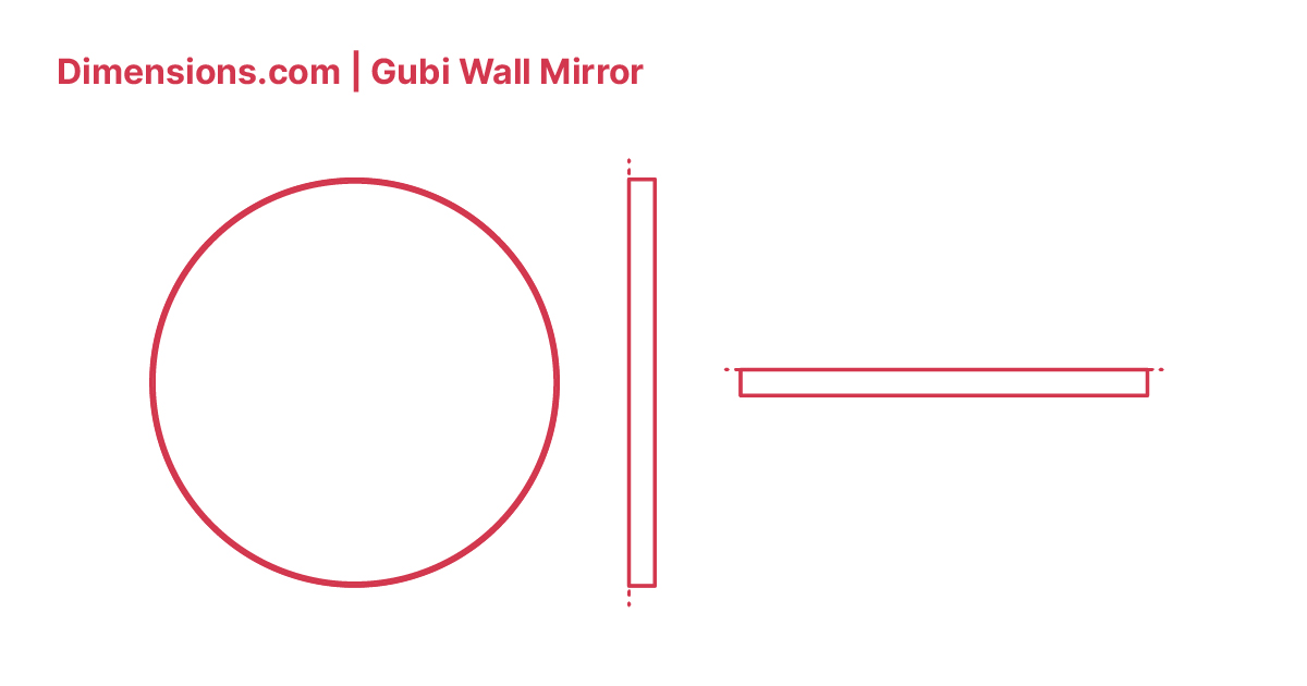 Gubi Wall Mirror Dimensions & Drawings | Dimensions.com