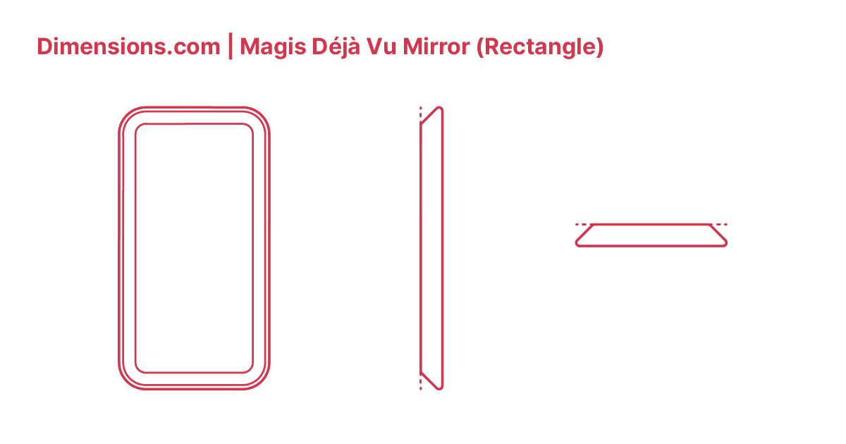 Magis Déjà Vu Mirror (Rectangle) Dimensions & Drawings | Dimensions.com