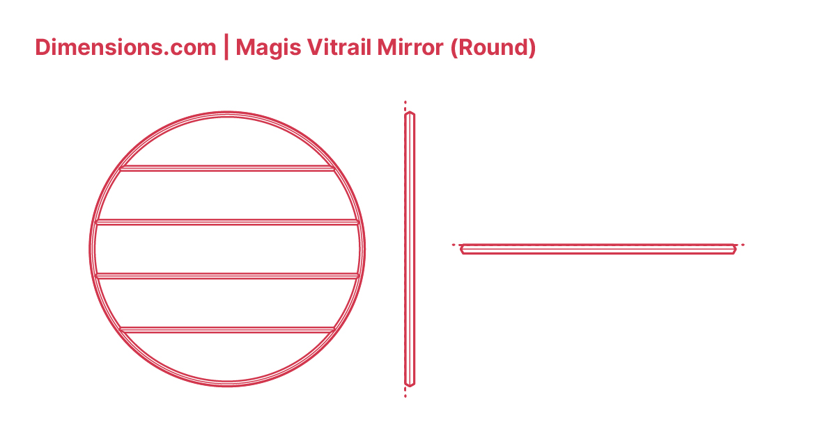 Magis Vitrail Mirror (Round) Dimensions & Drawings | Dimensions.com