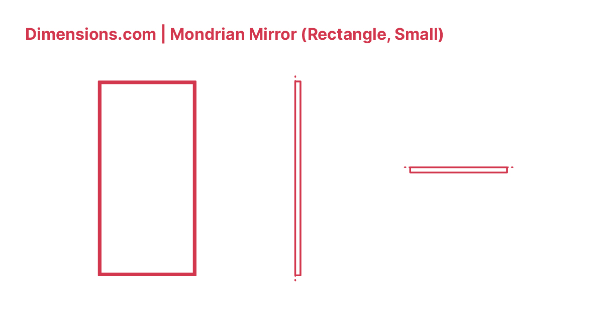 Mondrian Mirror (Rectangle, Small) Dimensions & Drawings | Dimensions.com
