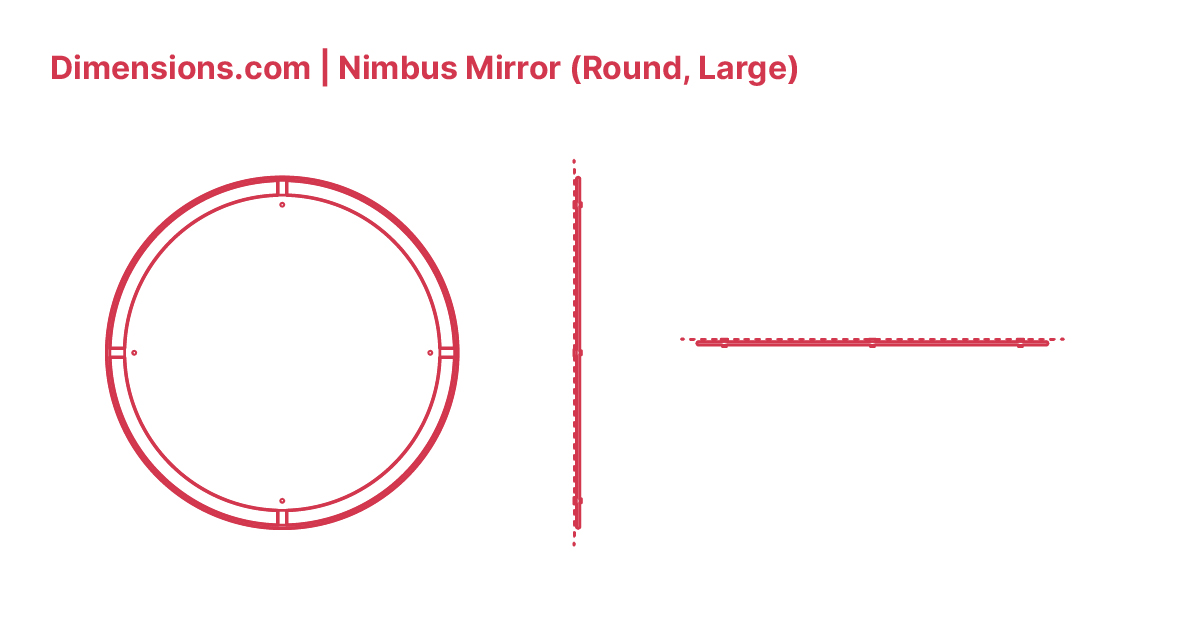 Nimbus Mirror (Round, Large) Dimensions & Drawings | Dimensions.com