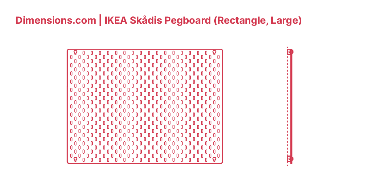 IKEA Skådis Pegboard (Rectangle, Large) Dimensions & Drawings ...