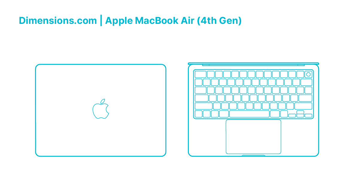 Apple MacBook Air (4th Gen) Dimensions & Drawings | Dimensions.com