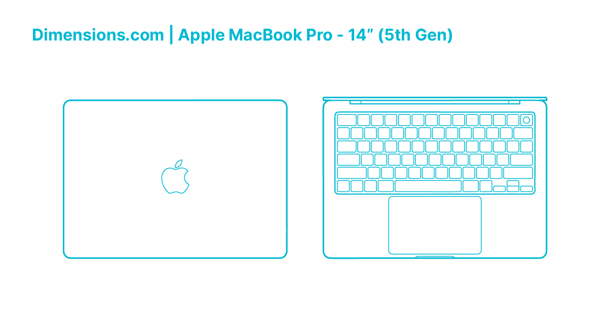 Apple MacBook Pro - 14” (5th Gen) Dimensions & Drawings | Dimensions.com