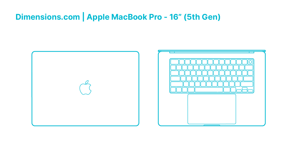 Apple MacBook Pro - 16” (5th Gen) Dimensions & Drawings | Dimensions.com