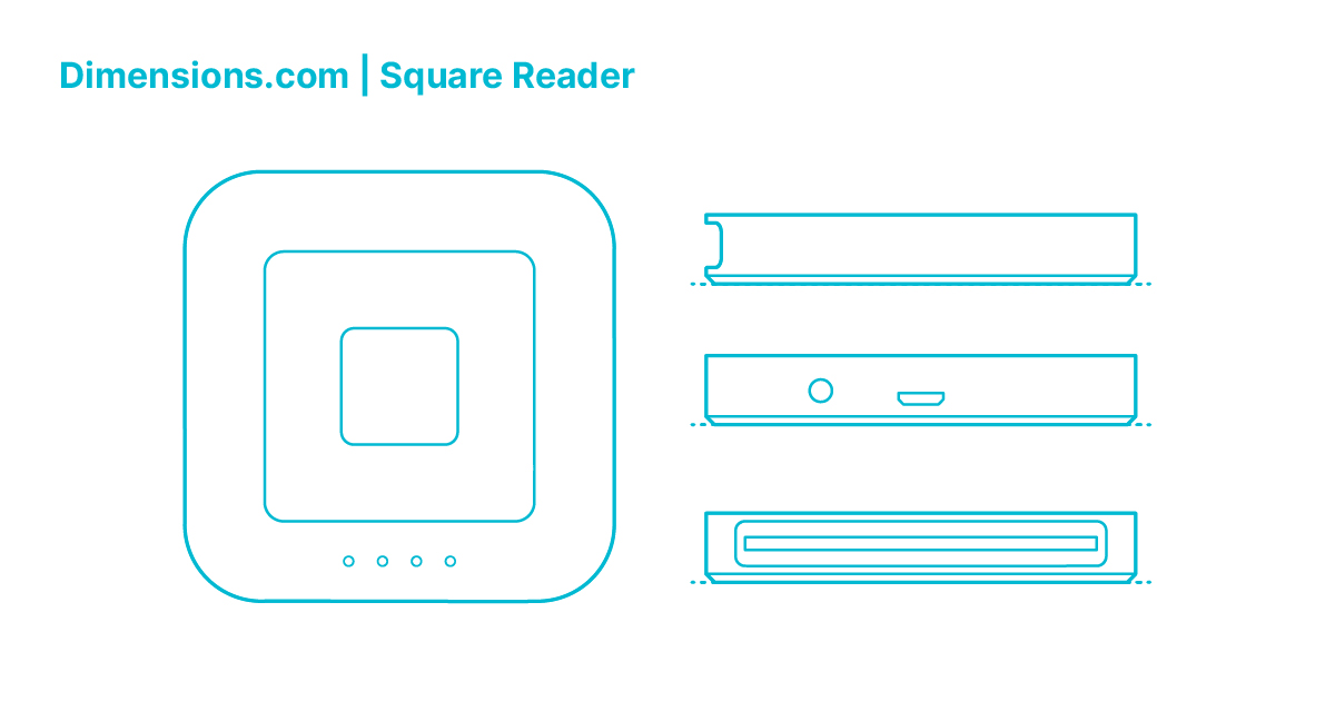 Square Reader Dimensions & Drawings | Dimensions.com
