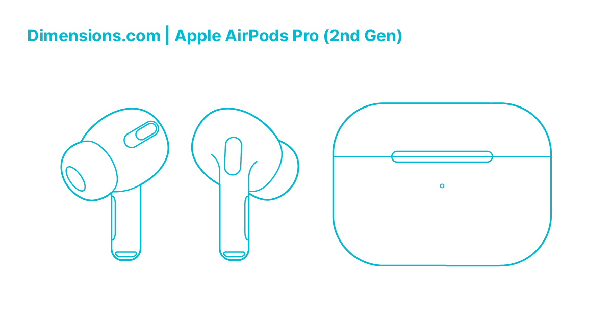 Apple AirPods Pro (2nd Gen) Dimensions & Drawings | Dimensions.com