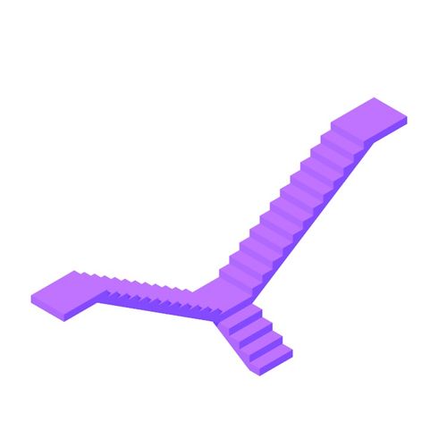 U-Shaped Straight Stairs Dimensions & Drawings | Dimensions.com