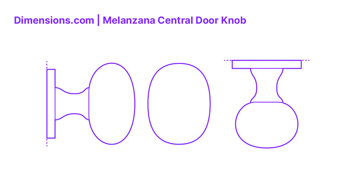 Melanzana Central Door Knob Dimensions & Drawings | Dimensions.com
