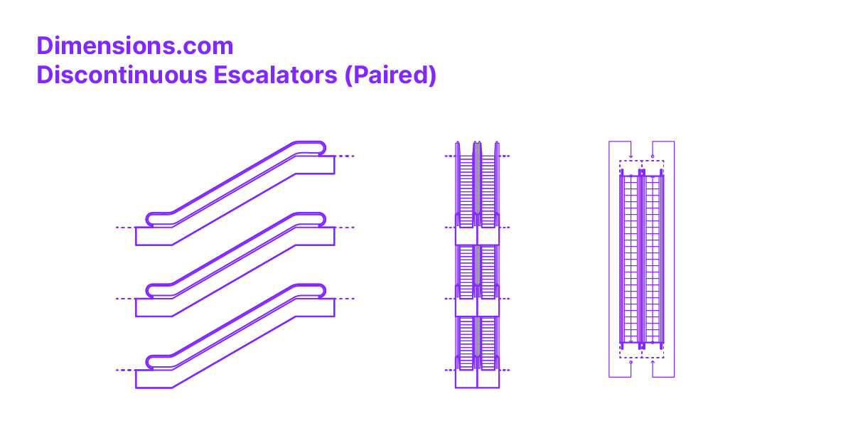 Discontinuous Escalators (Paired) Dimensions & Drawings | Dimensions.com