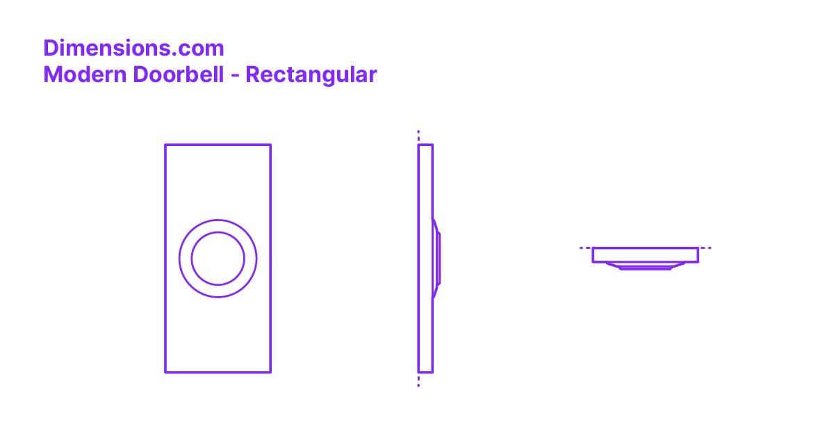 Modern Doorbell - Rectangular Dimensions & Drawings | Dimensions.com