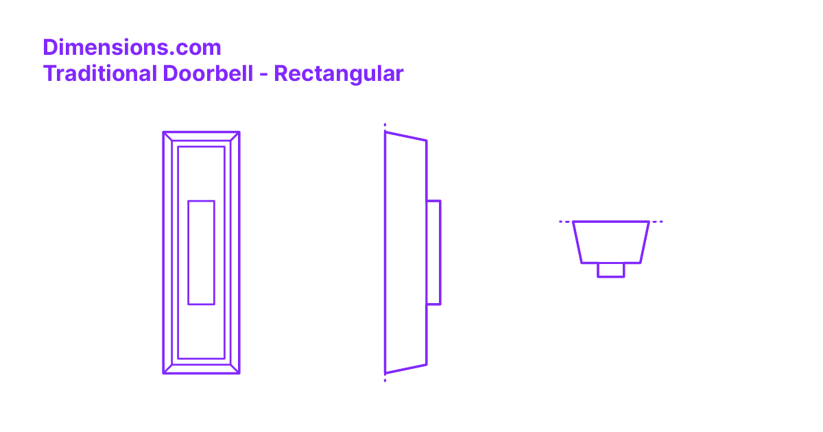 Traditional Doorbell - Rectangular Dimensions & Drawings | Dimensions.com