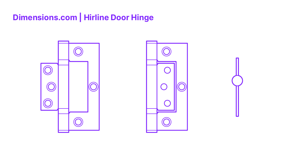 Hirline Door Hinge Dimensions & Drawings | Dimensions.com