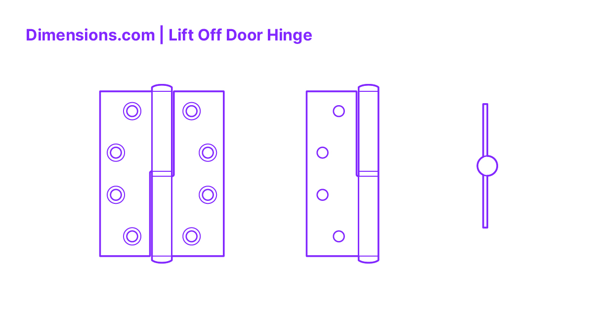Lift Off Door Hinge Dimensions & Drawings | Dimensions.com