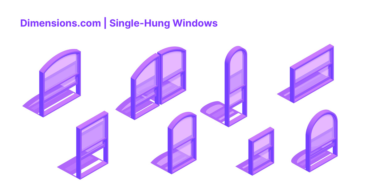Single-Hung Windows Dimensions & Drawings | Dimensions.com