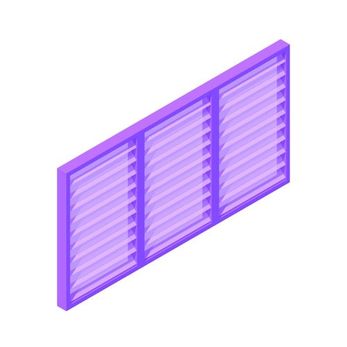 Jalousie Window - 2 Panels, Wide Slats Dimensions & Drawings | Dimensions.com
