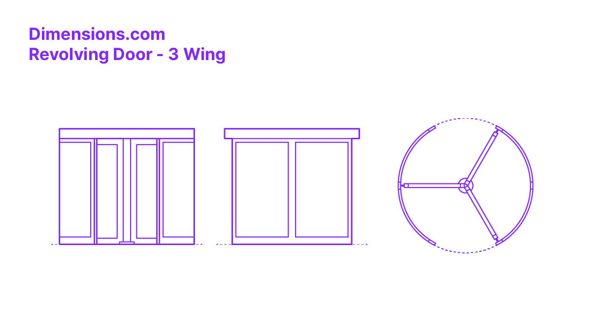Revolving Door - 3 Wing Dimensions & Drawings | Dimensions.com