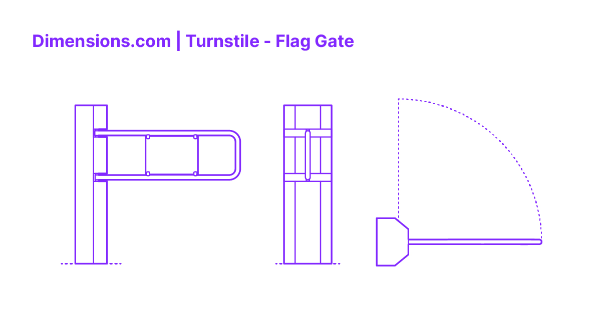 Turnstile - Flag Gate Dimensions & Drawings | Dimensions.com