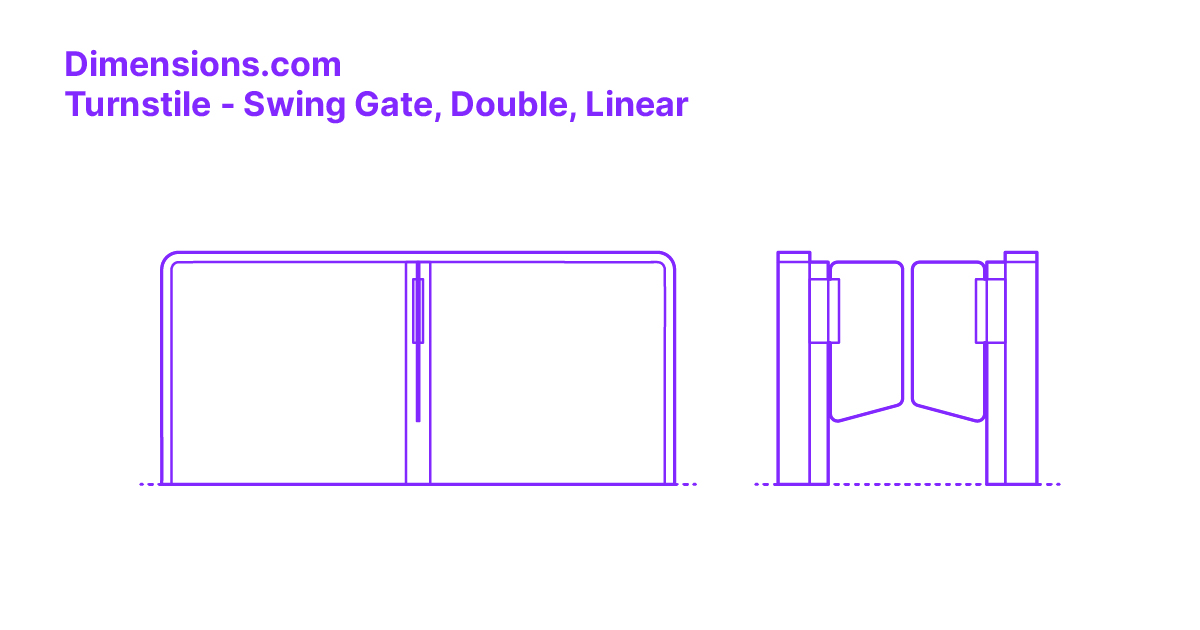 Turnstile - Swing Gate, Double, Linear Dimensions & Drawings ...