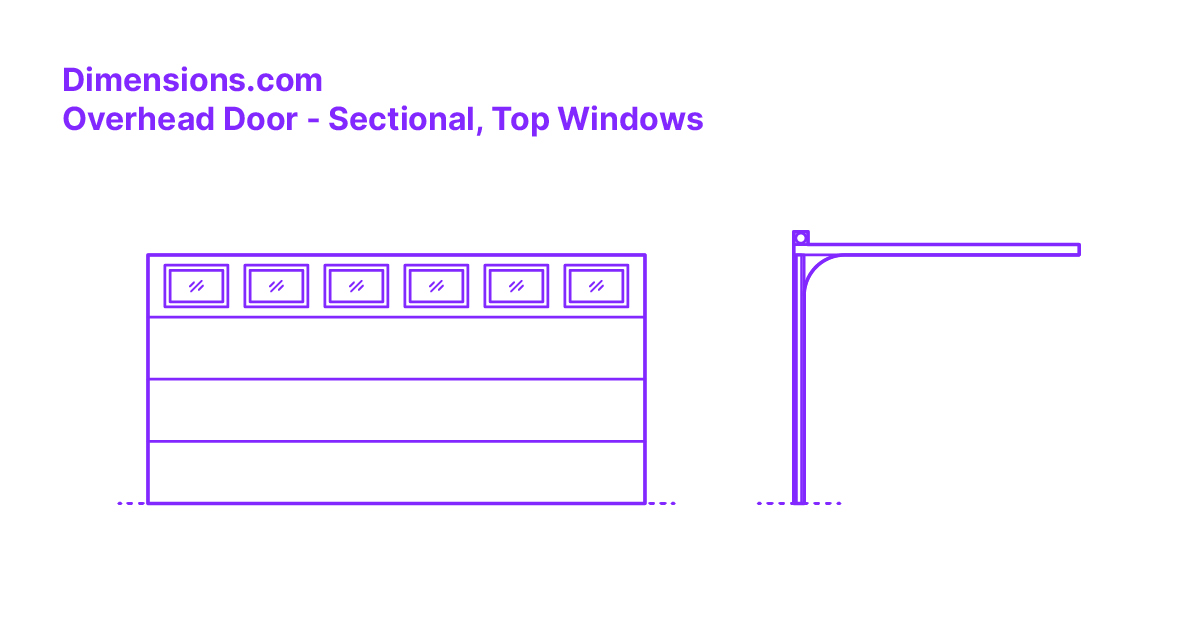 Overhead Door - Sectional, Top Windows Dimensions & Drawings ...