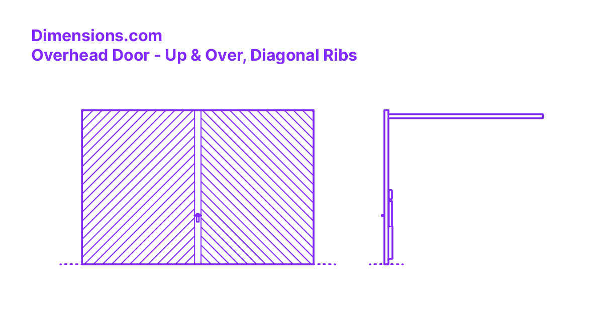 Overhead Door - Up & Over, Diagonal Ribs Dimensions & Drawings ...