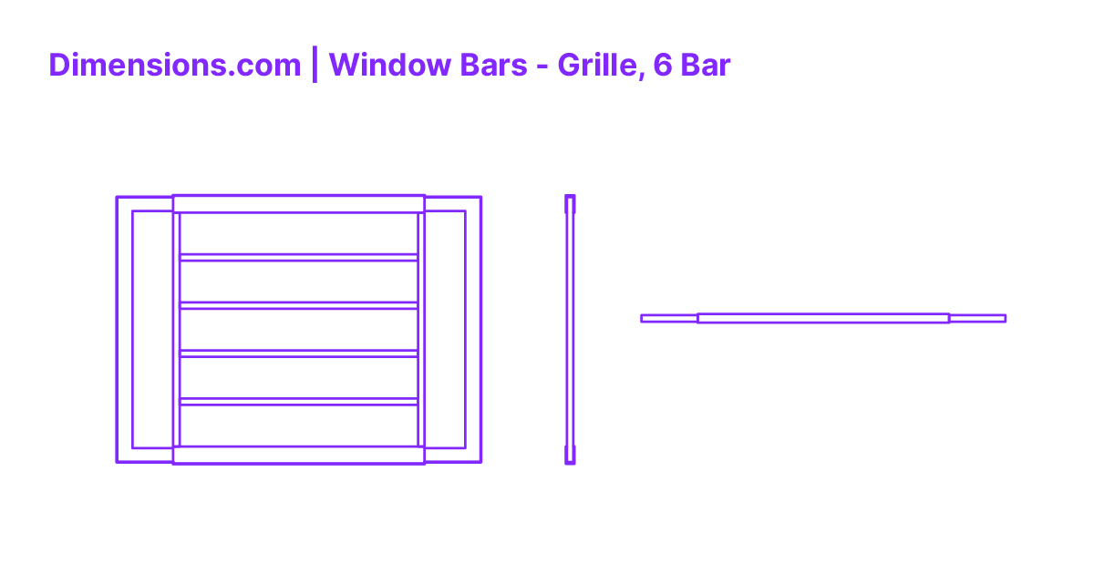 Window Bars - Grille, 6 Bar Dimensions & Drawings | Dimensions.com