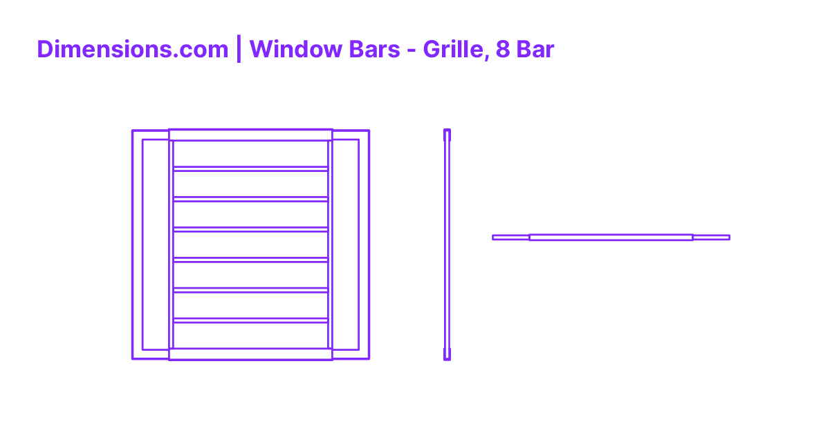 Window Bars - Grille, 8 Bar Dimensions & Drawings | Dimensions.com