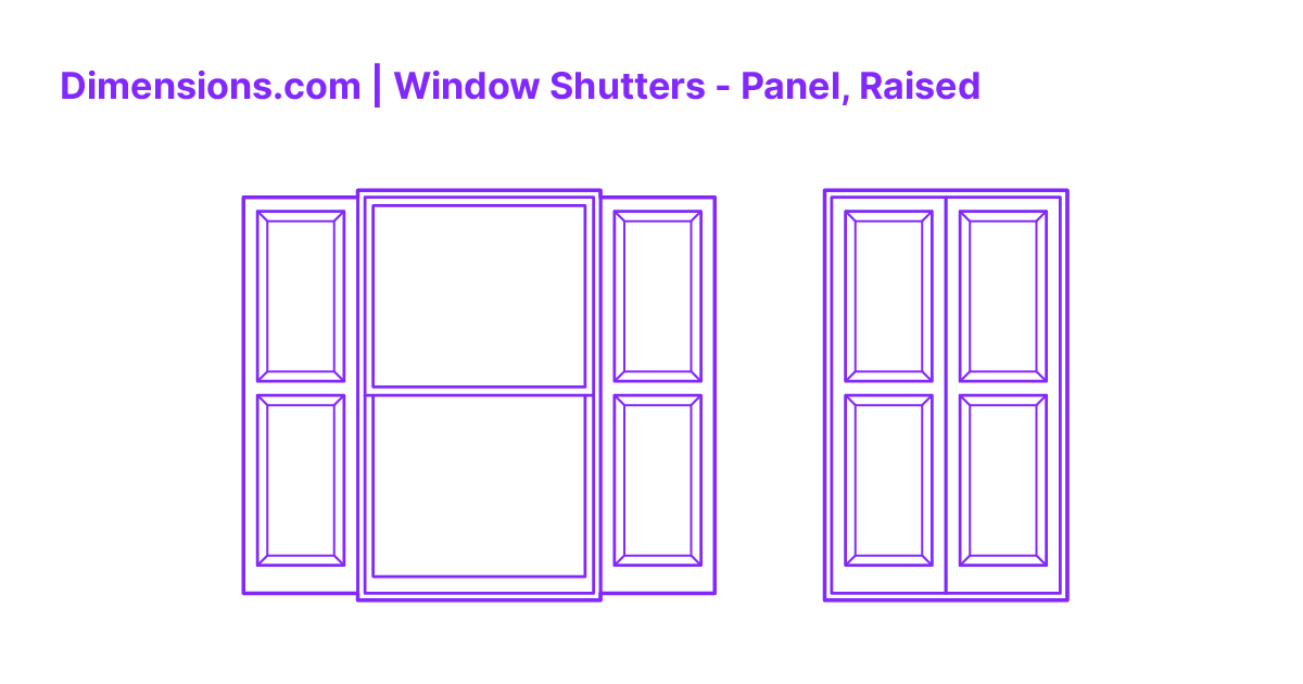 Window Shutters - Panel, Raised Dimensions & Drawings | Dimensions.com