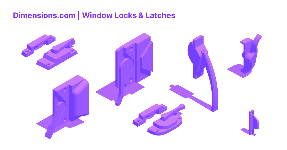 Window Locks & Latches Dimensions & Drawings | Dimensions.com