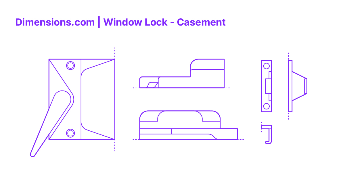 Window Lock - Casement Dimensions & Drawings | Dimensions.com