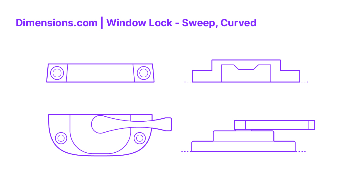 Window Lock - Sweep, Curved Dimensions & Drawings | Dimensions.com