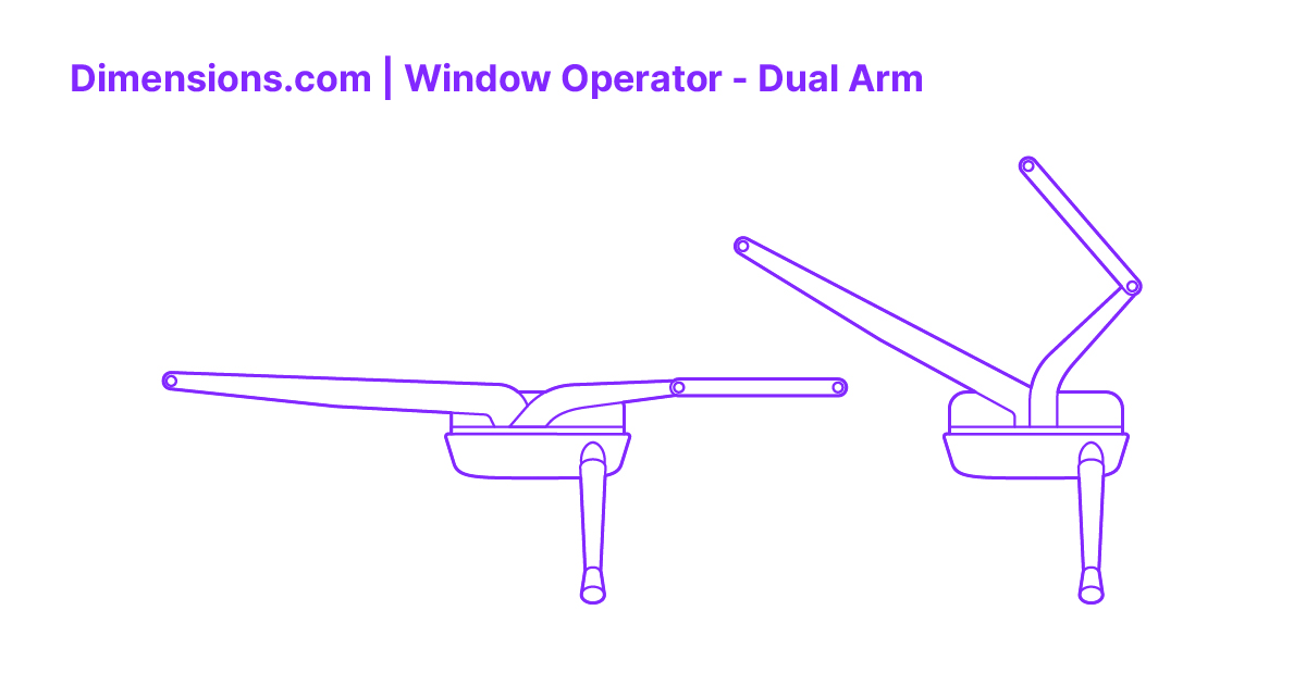 Window Operator - Dual Arm Dimensions & Drawings | Dimensions.com