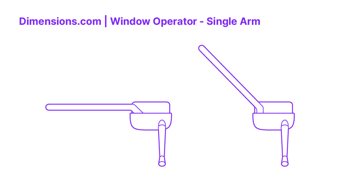 Window Operator - Single Arm Dimensions & Drawings | Dimensions.com