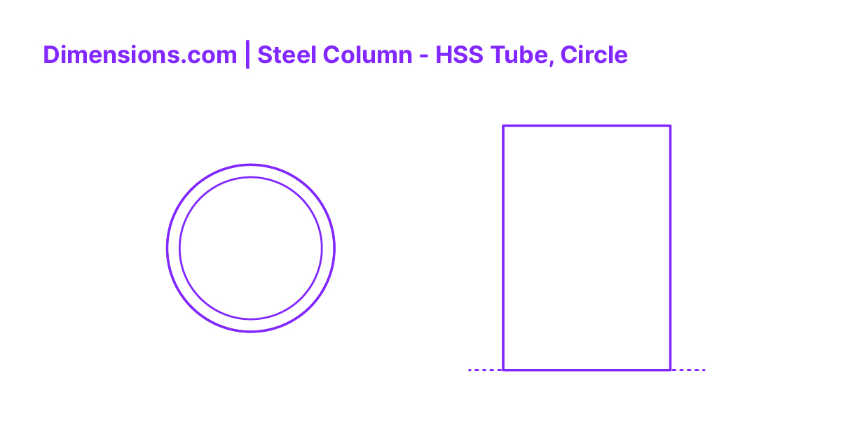 Steel Column - HSS Tube, Circle Dimensions & Drawings | Dimensions.com