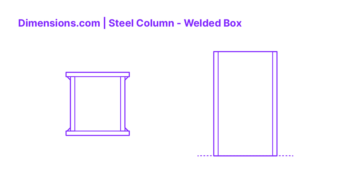 Steel Column - Welded Box Dimensions & Drawings | Dimensions.com