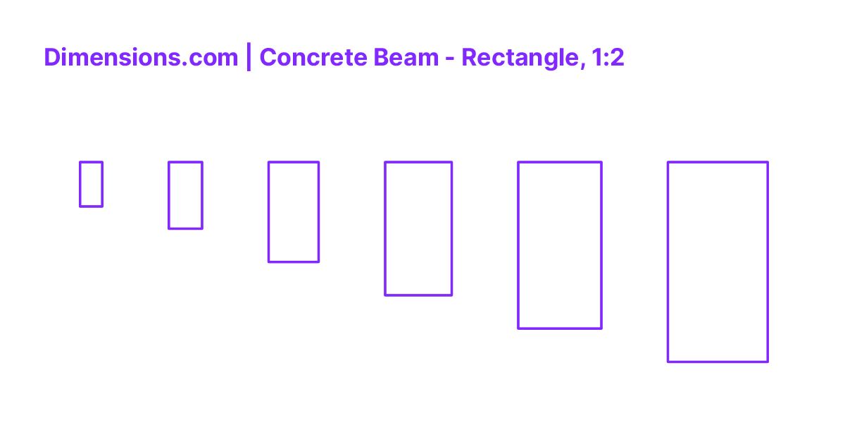 Concrete Beam - Rectangle, 1:2 Dimensions & Drawings | Dimensions.com