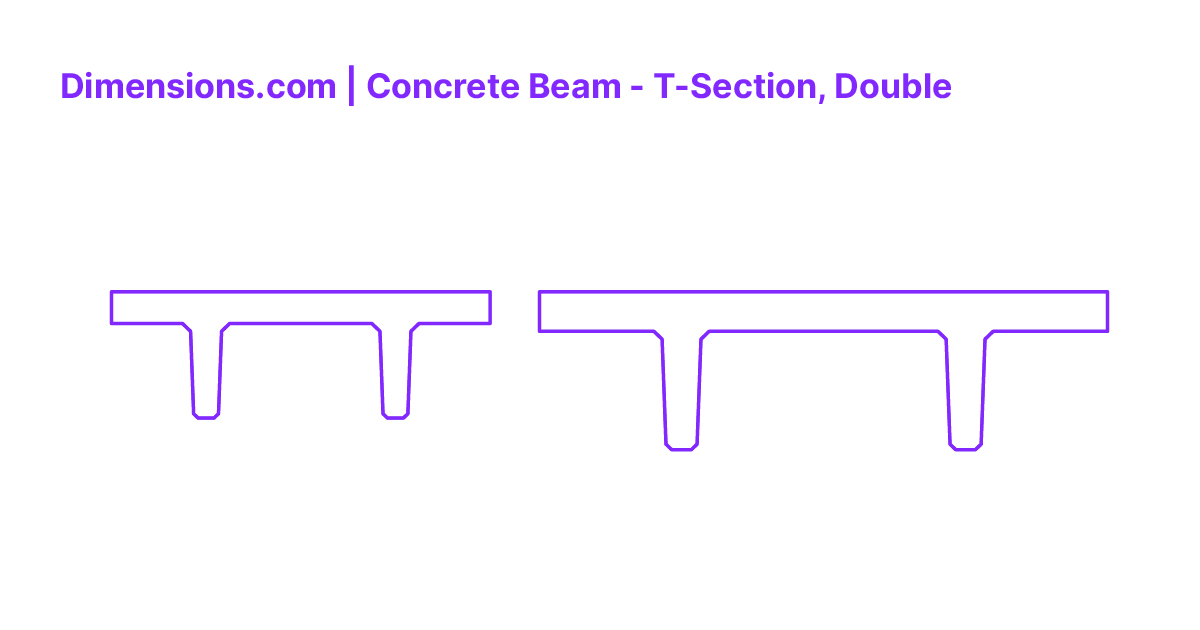 Concrete Beam - T-Section, Double Dimensions & Drawings | Dimensions.com