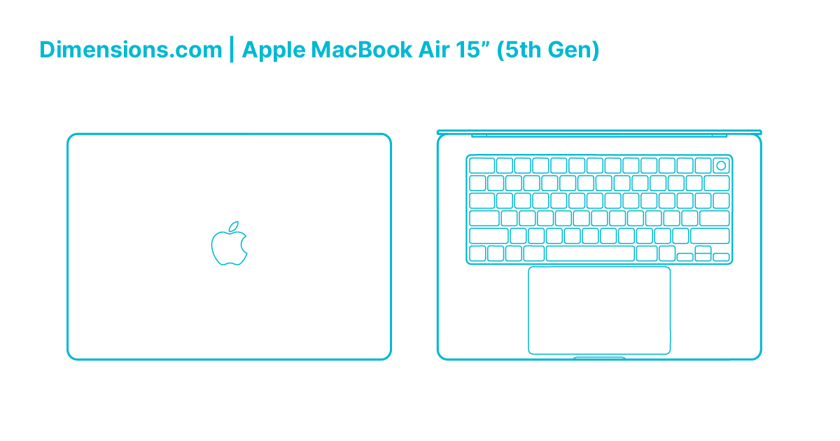 Apple MacBook Air - 15” (5th Gen) Dimensions & Drawings | Dimensions.com