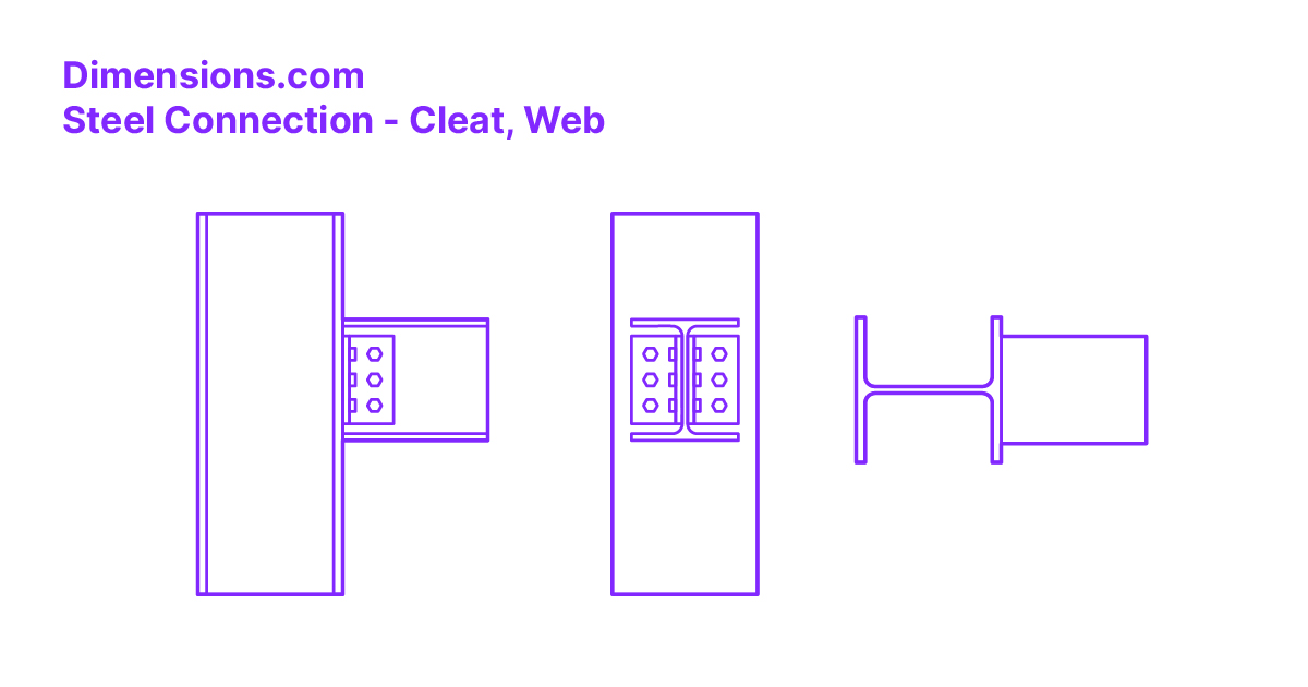 Steel Connection - Cleat, Web Dimensions & Drawings | Dimensions.com