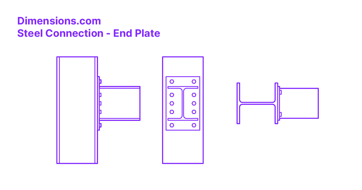 Steel Connection - End Plate Dimensions & Drawings | Dimensions.com