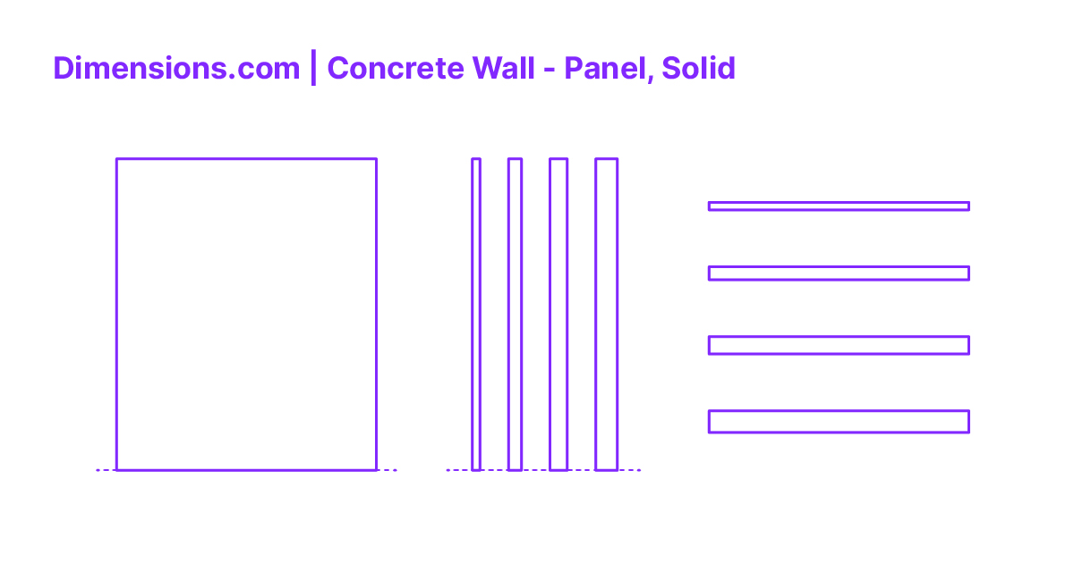 Concrete Wall - Panel, Solid Dimensions & Drawings | Dimensions.com