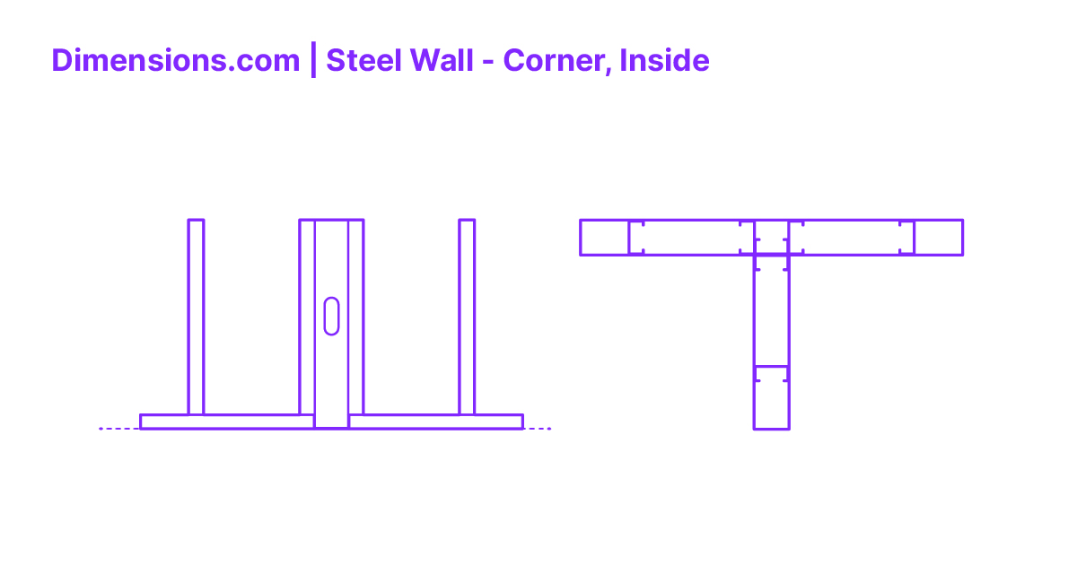 Steel Wall - Corner, Inside Dimensions & Drawings | Dimensions.com