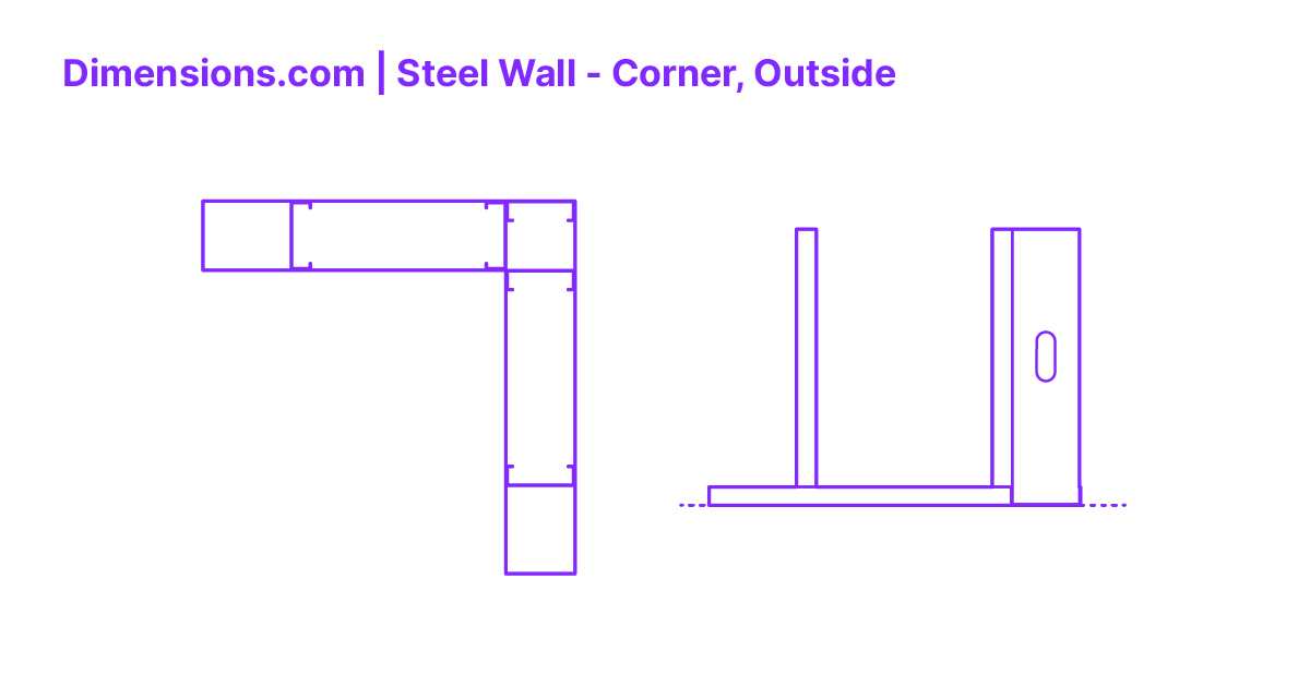 Steel Wall - Corner, Outside Dimensions & Drawings | Dimensions.com