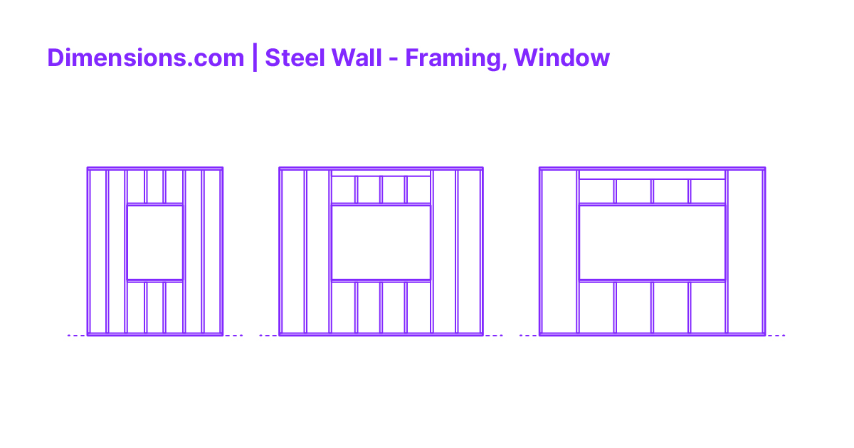 Steel Wall - Framing, Window Dimensions & Drawings | Dimensions.com