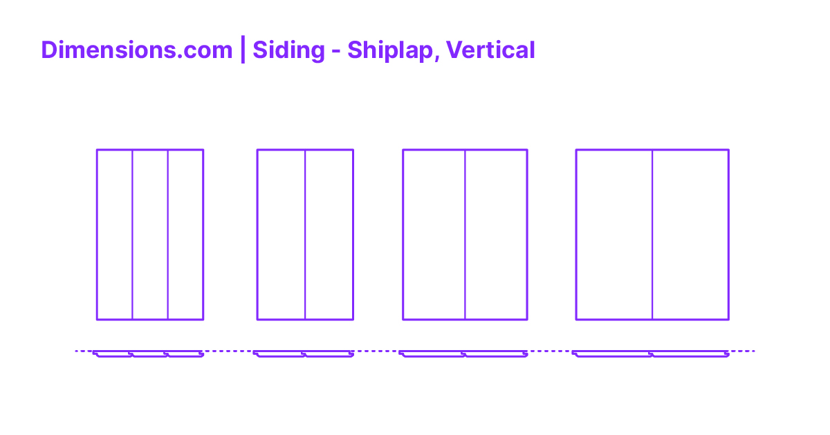 Siding - Shiplap, Vertical Dimensions & Drawings | Dimensions.com