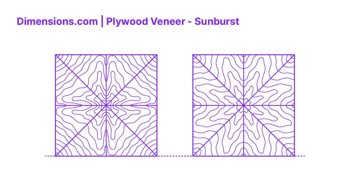 Plywood Veneer - Sunburst Dimensions & Drawings | Dimensions.com