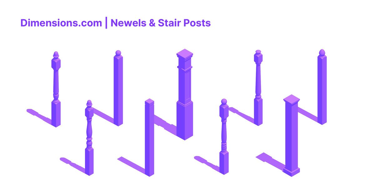 Newels | Stair Posts Dimensions & Drawings | Dimensions.com