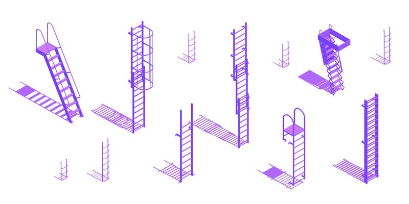 Access Ladders Dimensions & Drawings | Dimensions.com