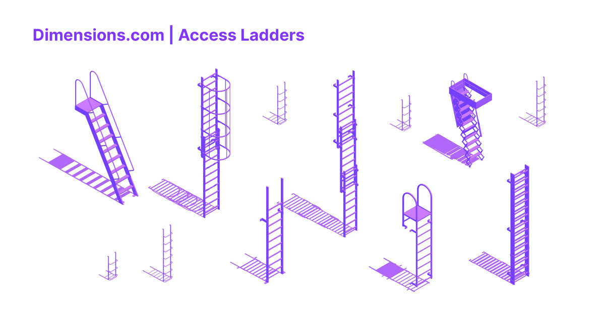 Access Ladders Dimensions & Drawings | Dimensions.com
